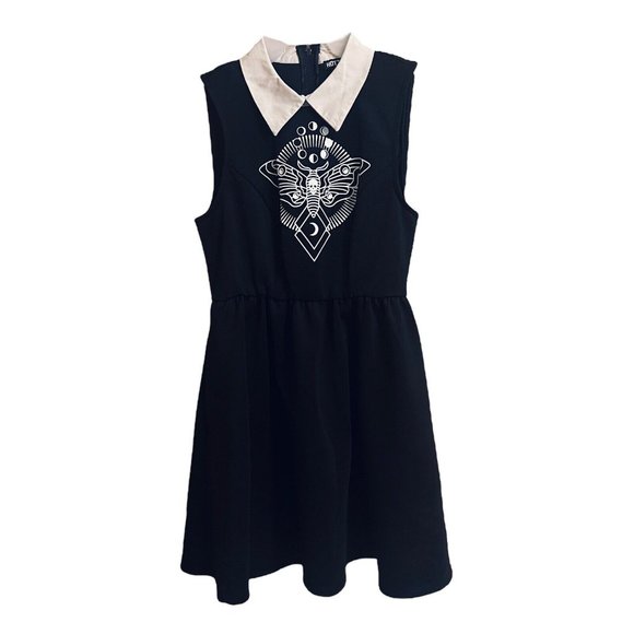 Hot Topic | Dresses | Hot Topic Death Moth Dress Xs Collared Sleeveless ...